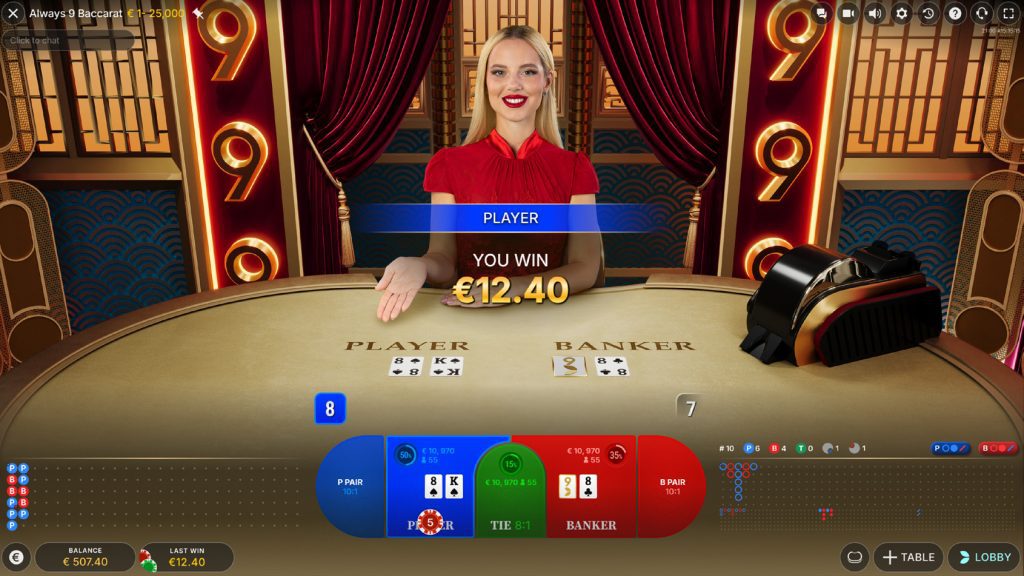 How to play Always 9 Baccarat by Evolution | Casino Time Blog